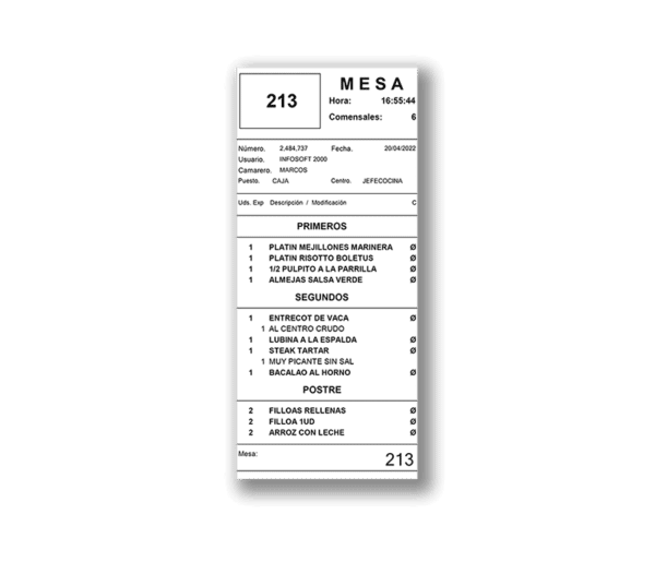 Software TPV con Comandero - Comandas directas a Cocina